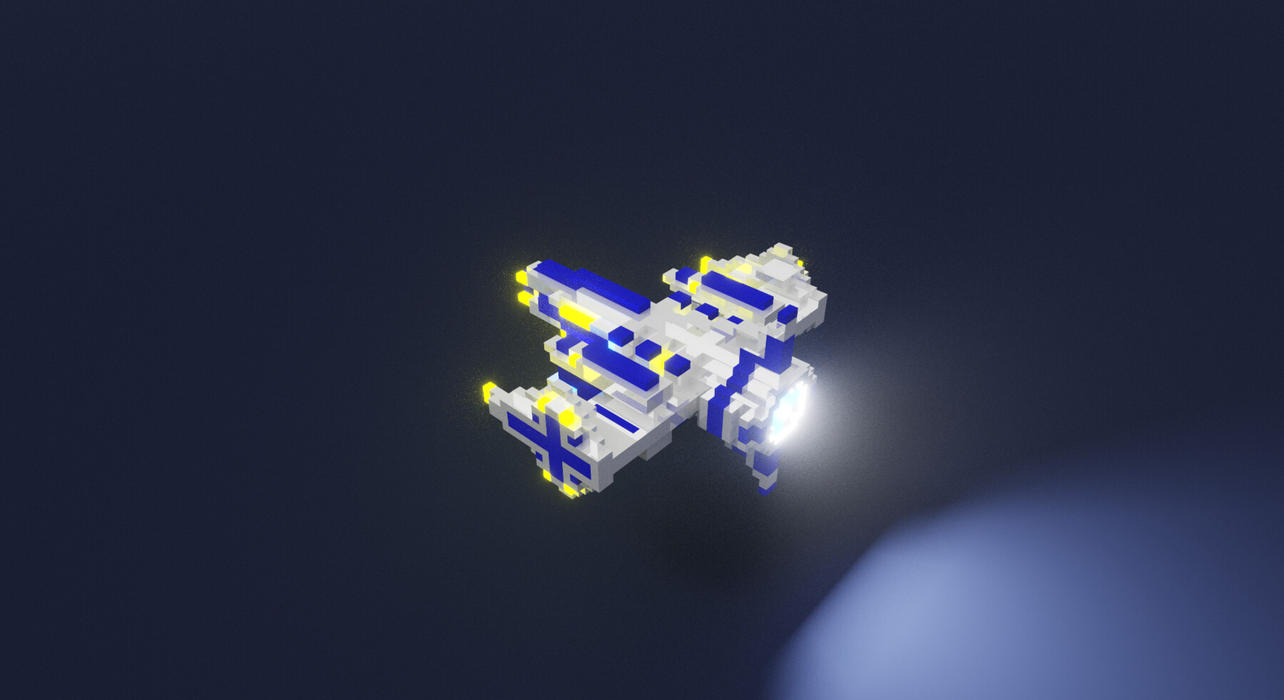 ArtStation - 3d voxel space ship fighter | Game Assets