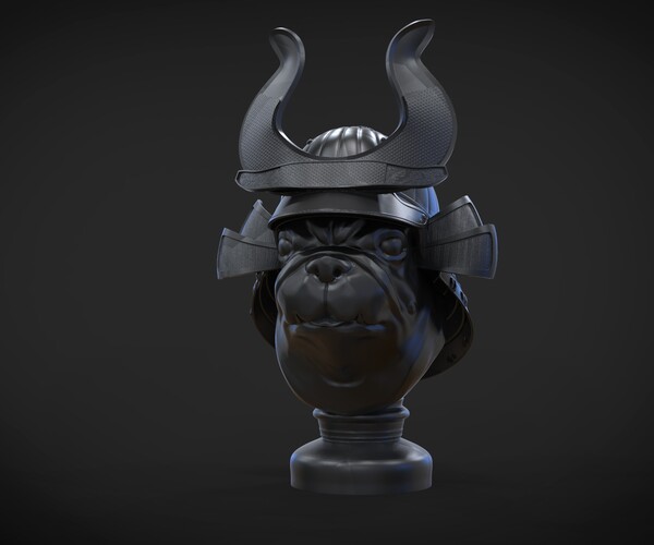 ArtStation - Pug Samurai Bust for 3d print | Resources