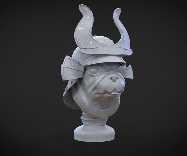 ArtStation - Pug Samurai Bust for 3d print | Resources