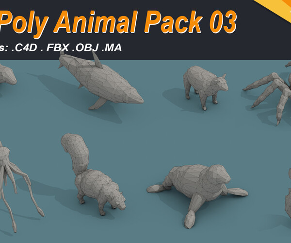 ArtStation - Low Poly Animal Isometric Icon Pack 03 | Game Assets