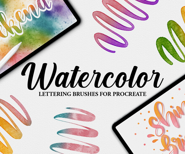 ArtStation - Realistic Watercolor Lettering Brushes for Procreate | Brushes