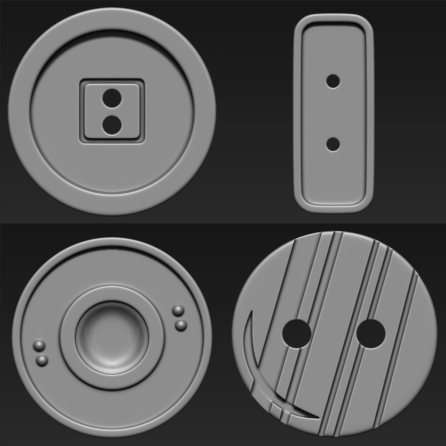 ArtStation - Buttons Collection IMM Brush Pack (21 in One) VOL. 2 | Brushes