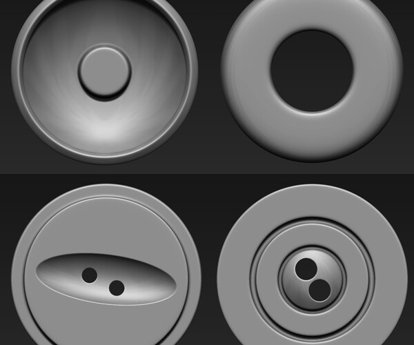 ArtStation - Buttons Collection IMM Brush Pack (21 in One) VOL. 2 | Brushes