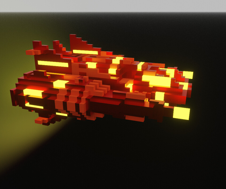 ArtStation - 3d voxel space ship fighter | Game Assets