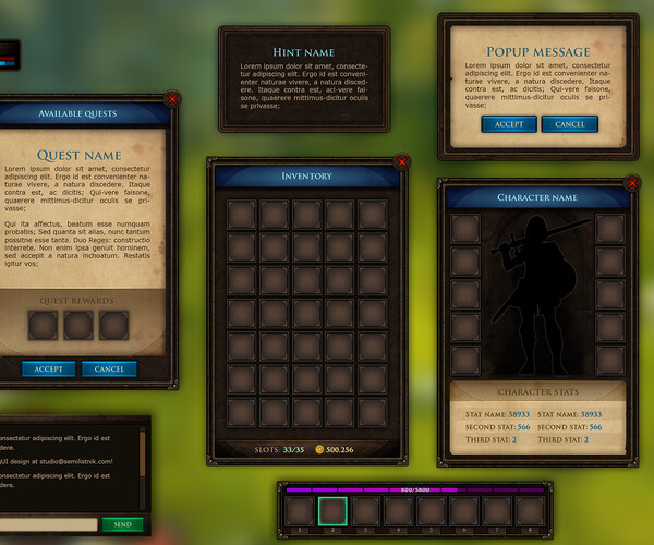 ArtStation - MMORPG UI Kit v1.2 | Game Assets