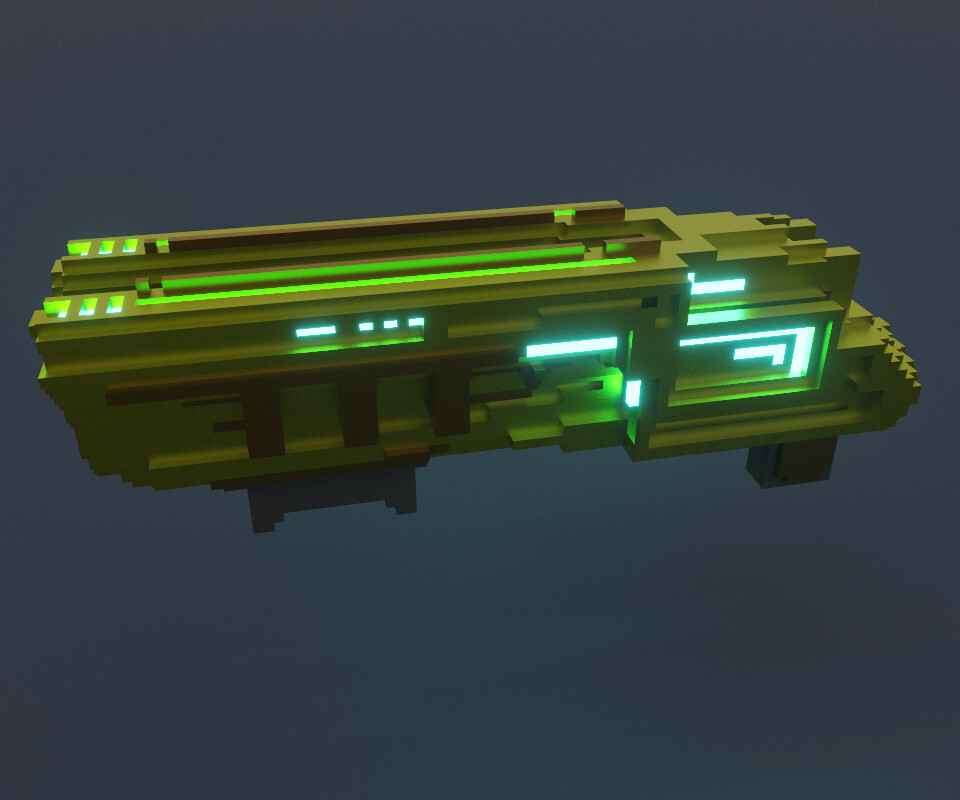 ArtStation - 3d voxel gun plasma | Game Assets