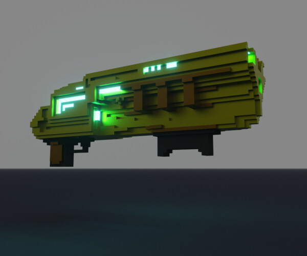 ArtStation - 3d voxel gun plasma | Game Assets