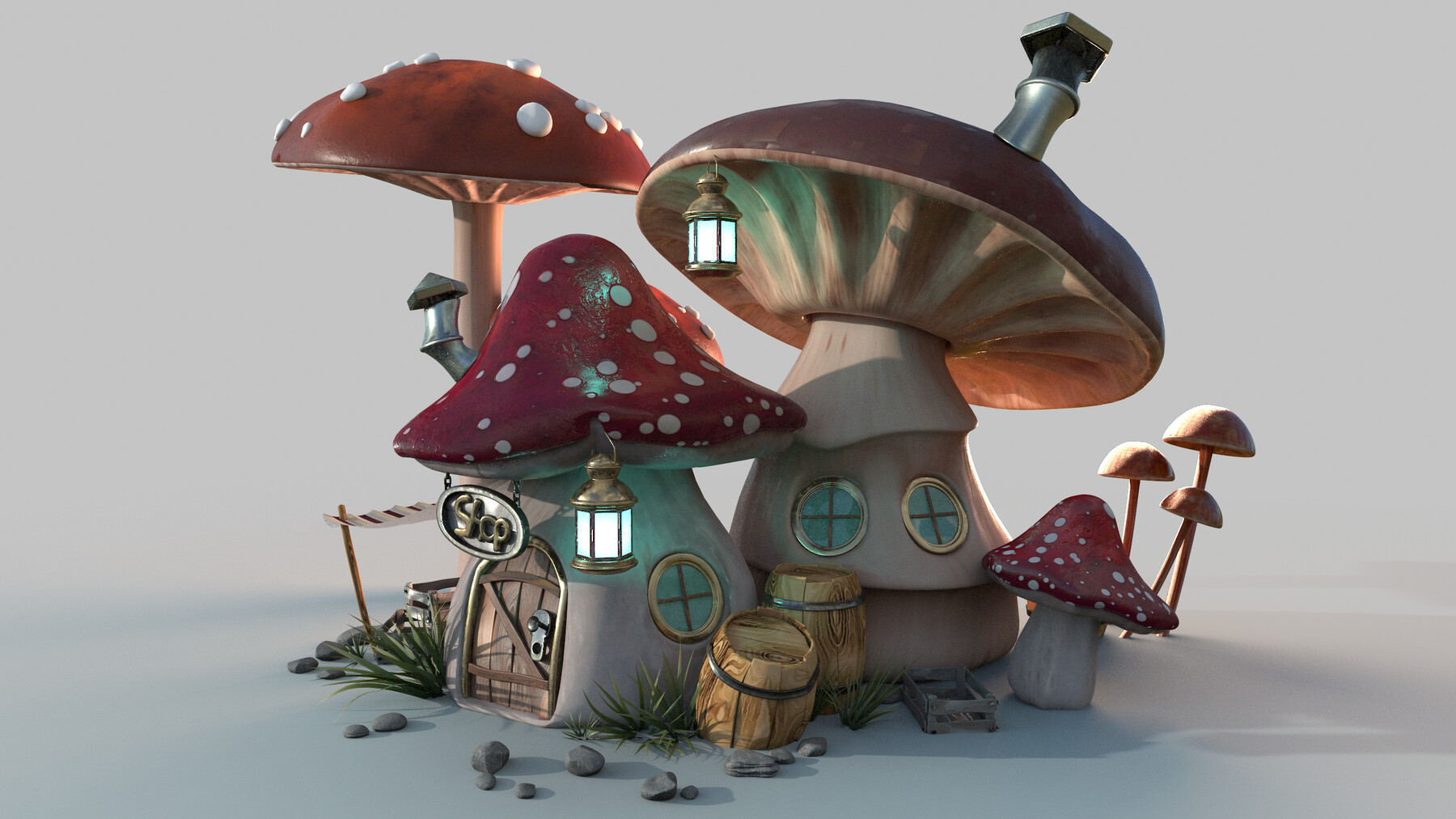 ArtStation - 3D Mushroom house | Game Assets