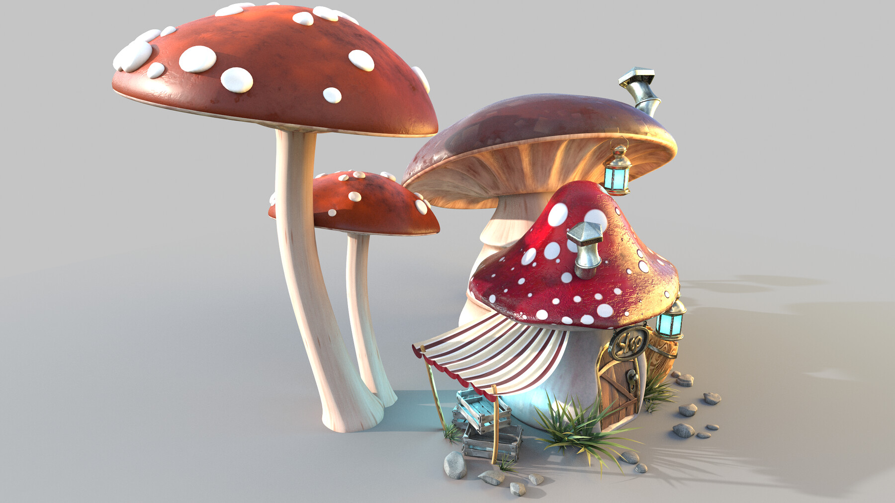 ArtStation - 3D Mushroom house | Game Assets