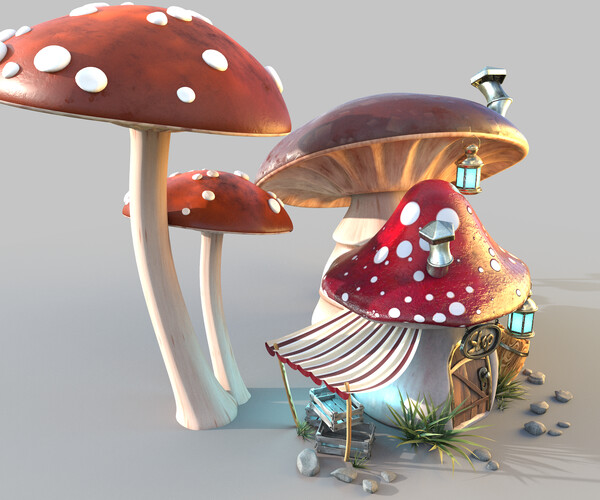 ArtStation - 3D Mushroom house | Game Assets