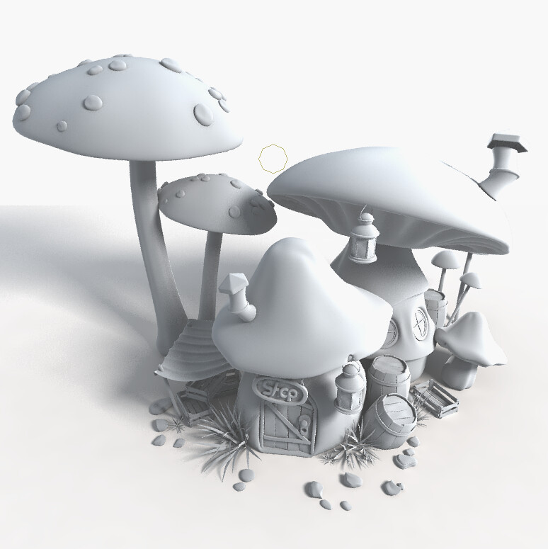 ArtStation - 3D Mushroom house | Game Assets