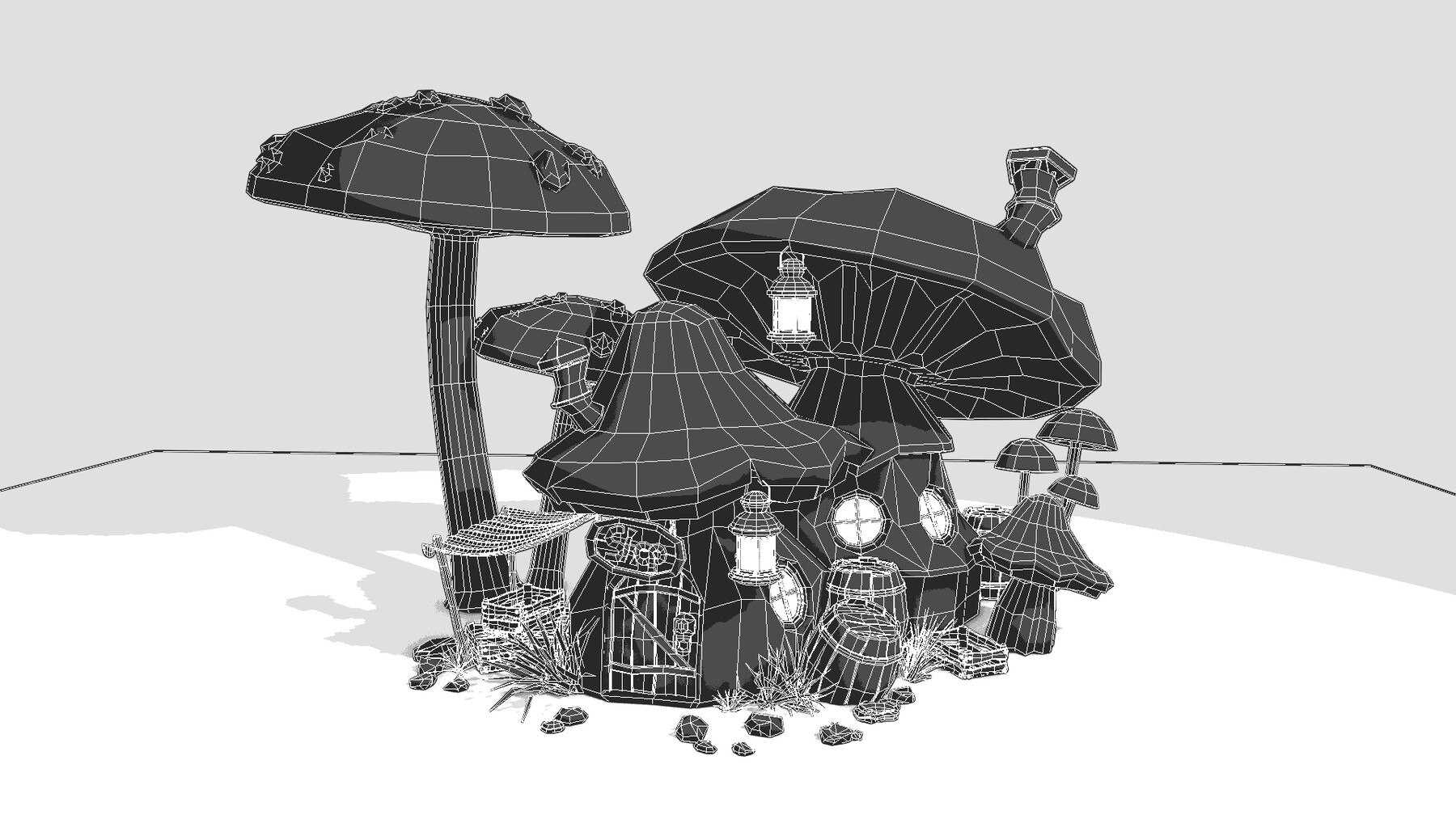 ArtStation - 3D Mushroom house | Game Assets