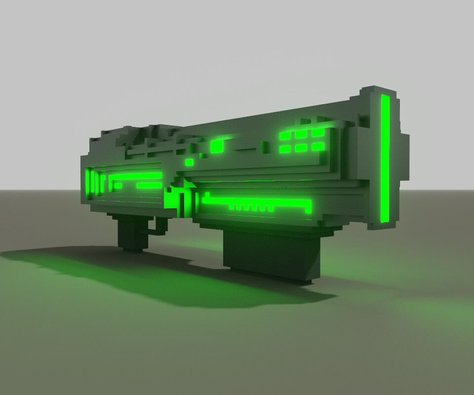 ArtStation - 3d voxel gun free | Game Assets