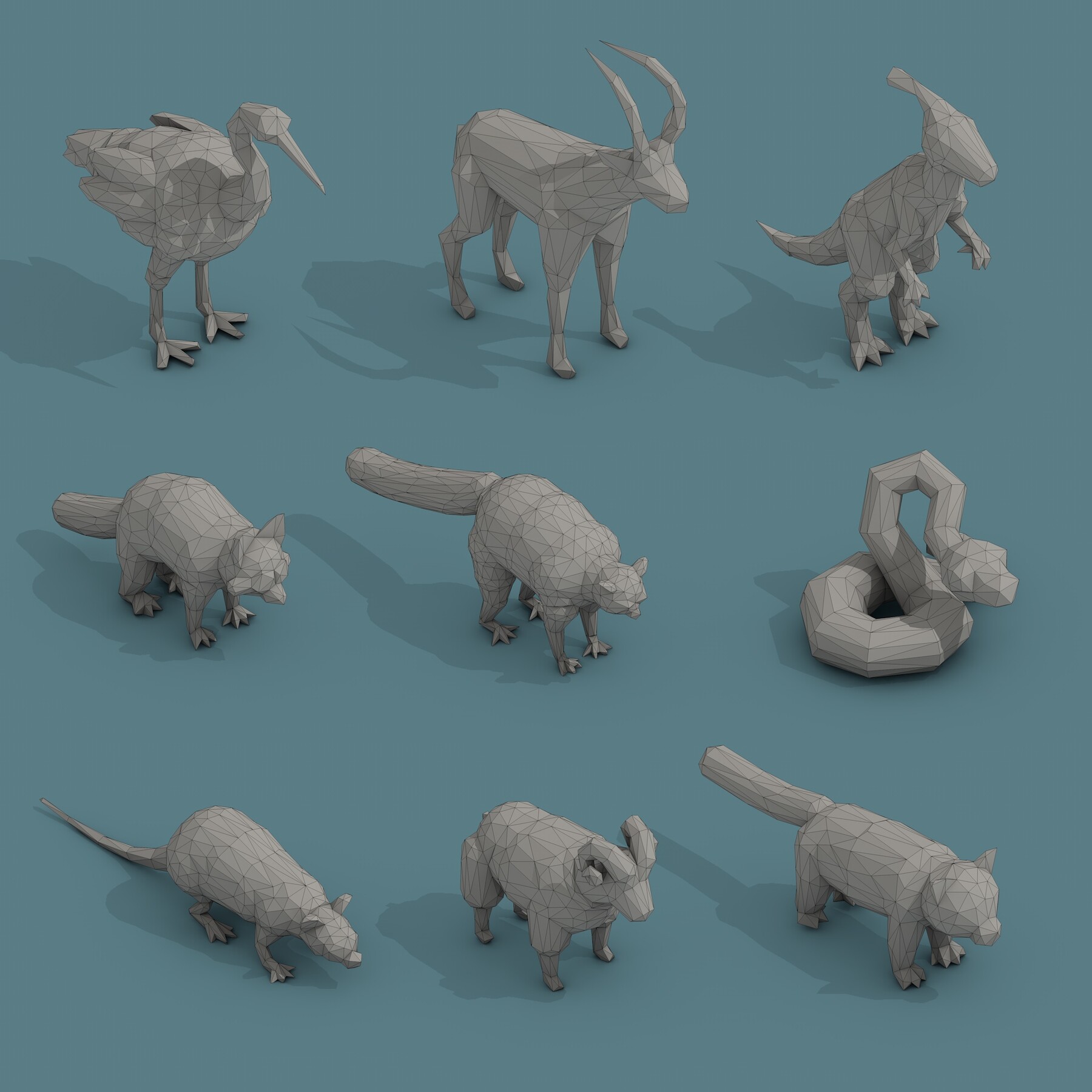 ArtStation - Low Poly Animal Isometric Icon Pack 04 | Game Assets