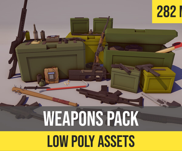 ArtStation - Low Poly FPS Weapons Pack - Asset for Unity 3D | Game Assets