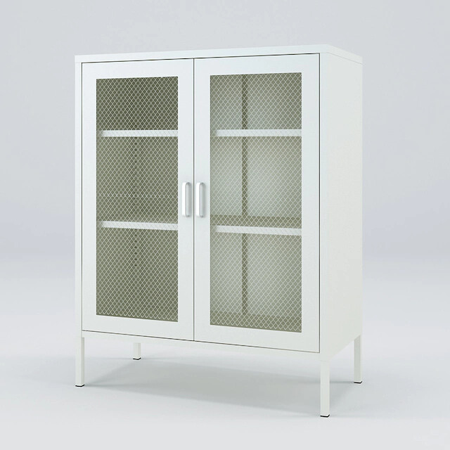 ArtStation - Blanc 3-tier steel transparent mesh storage cabinet ...