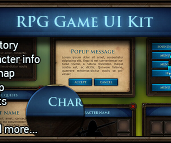 ArtStation - MMORPG UI Kit v1.2 | Game Assets