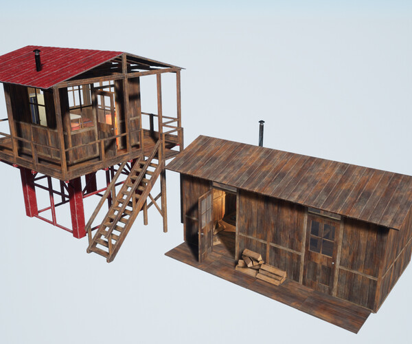 ArtStation - Modular Watchtower and house | Game Assets