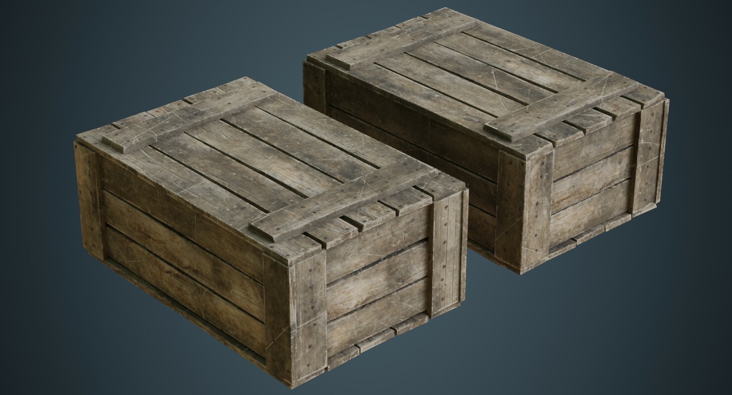 ArtStation - Wooden Box 4B | Game Assets