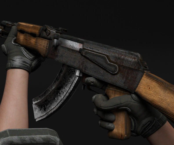 ArtStation - AK47 RUSTY [Game Ready] [OBJ + BLEND + TEXTURES] | Game Assets