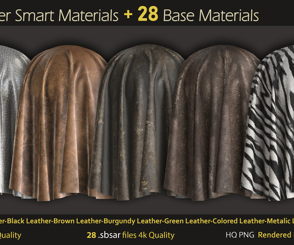 ArtStation - 75 Leather Smart Materials+28 Base Materials-Substance ...
