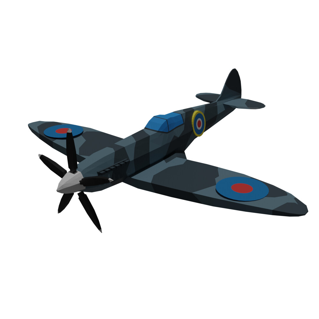ArtStation - Spitfire Plane Game Assets Low Poly | Game Assets