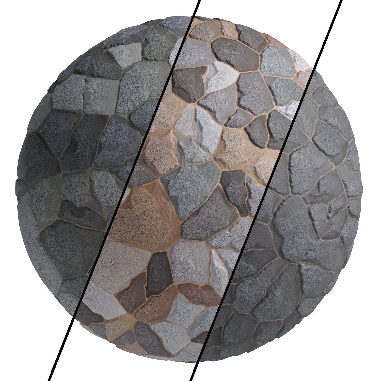 ArtStation - Ston Wall Material 3 - By 3 color, Pbr By Sbsar, 4k | Game ...