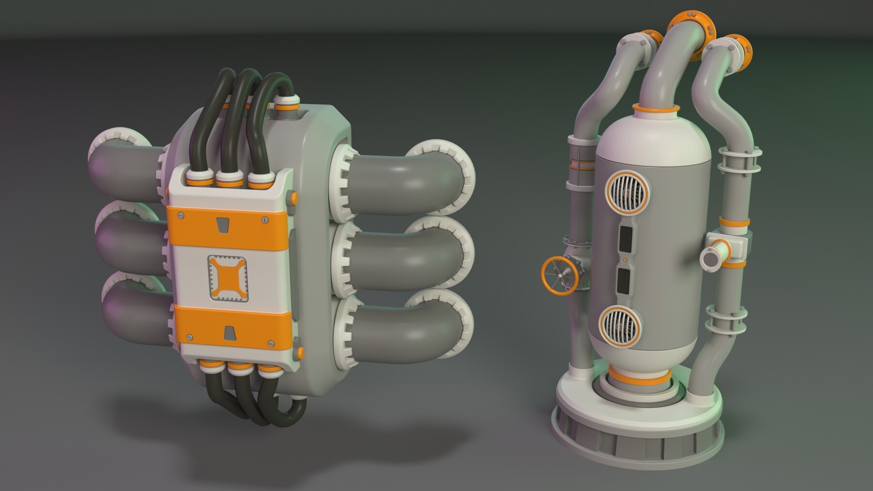 ArtStation - Wall Tube Mechanism Props 1 - 20 pieces | Resources