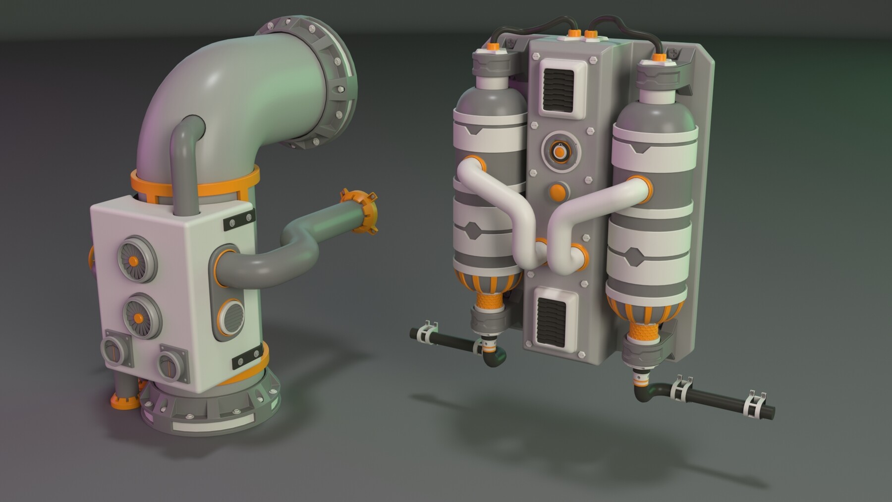 ArtStation - Wall Tube Mechanism Props 1 - 20 pieces | Resources