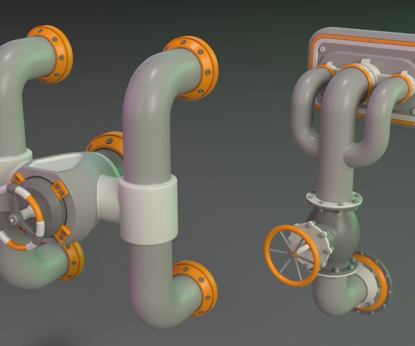 ArtStation - Wall Tube Mechanism Props 1 - 20 pieces | Resources