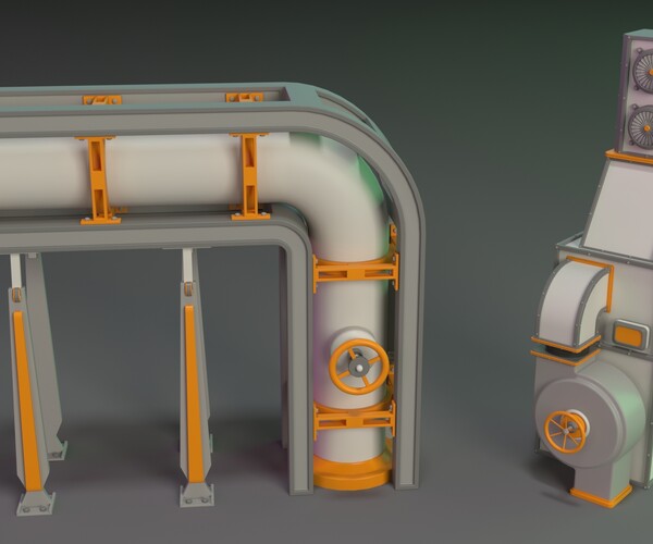 ArtStation - Wall Tube Mechanism Props 1 - 20 pieces | Resources