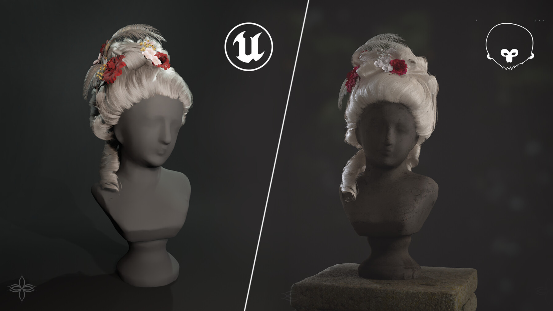 ArtStation - Baroque wig | Game Assets