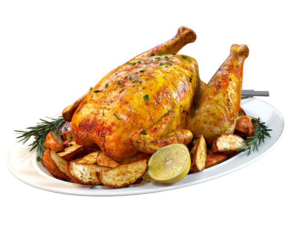 ArtStation - 3D Model / Food Set 01 / Roasted Chicken with Potatoes and ...