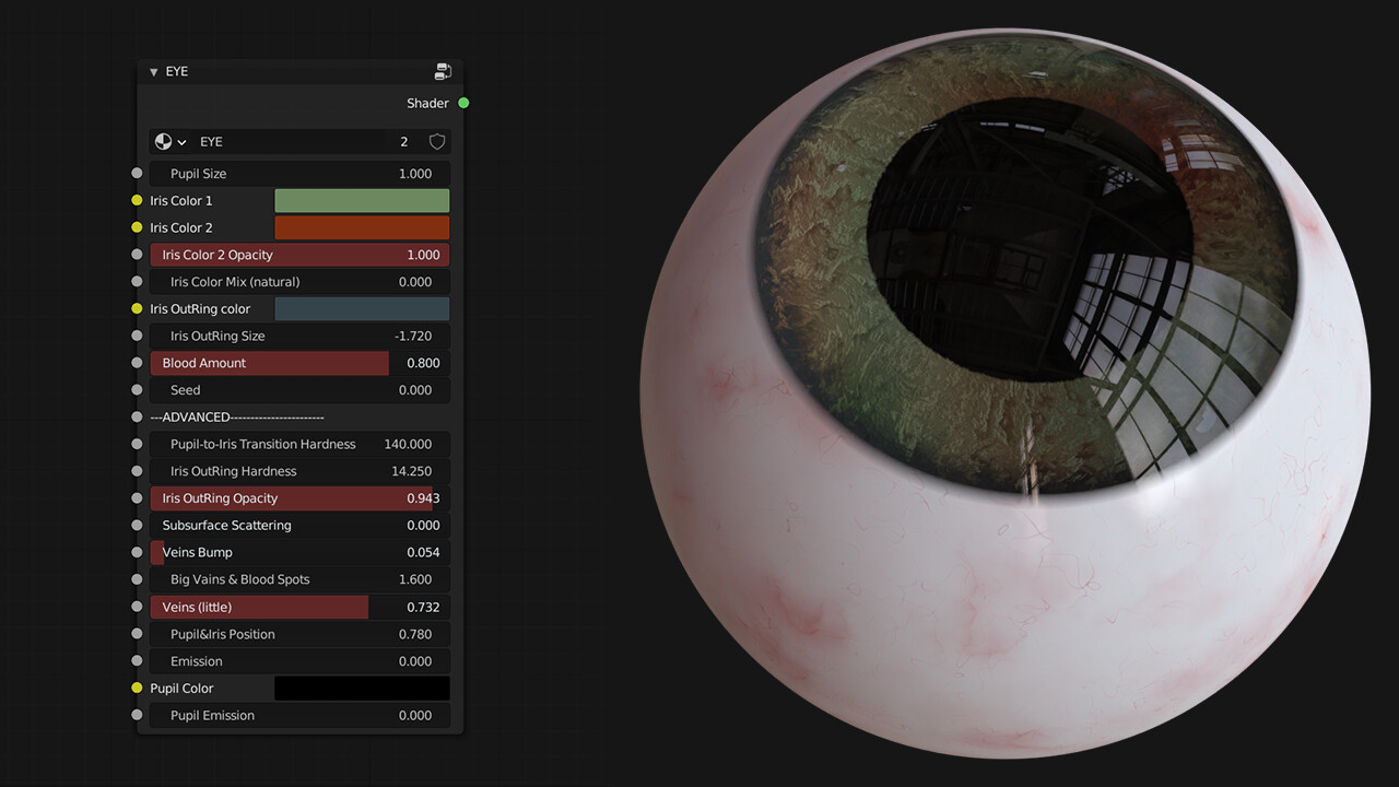 ArtStation - Procedural eye material (for Blender Cycles) | Resources