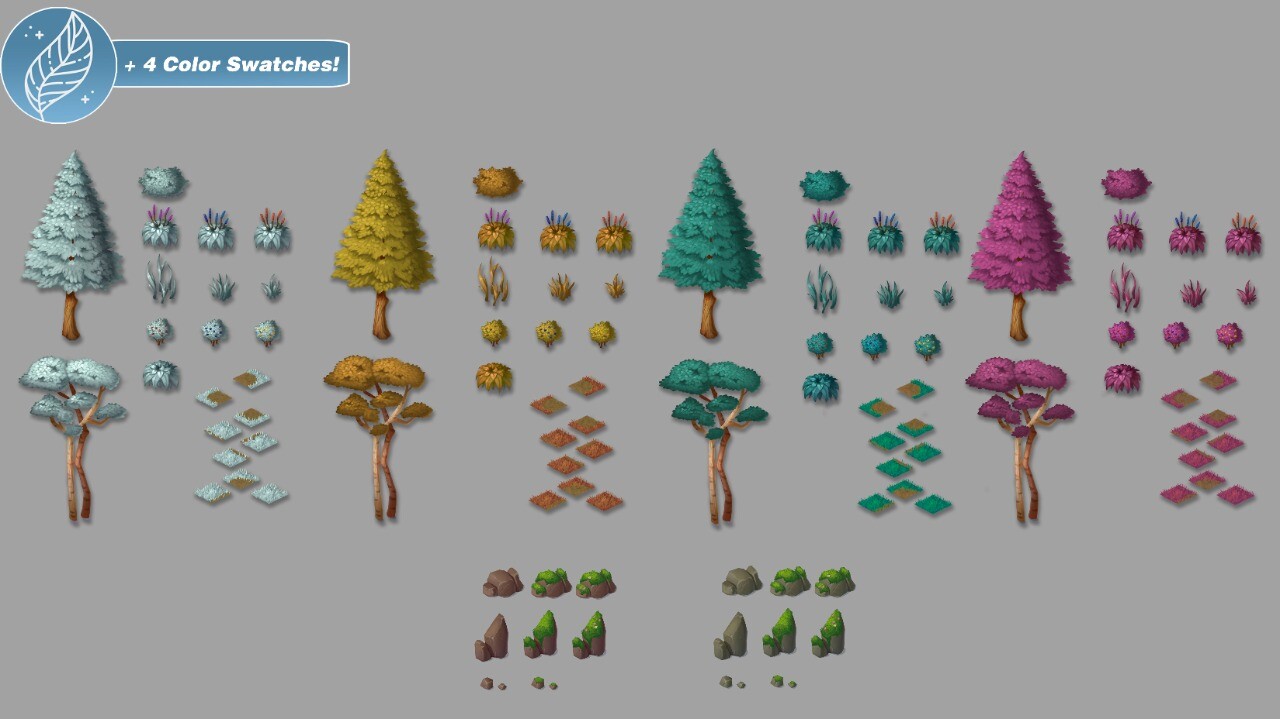 ArtStation - Forest Pack - 2D Handpainted assets | Game Assets