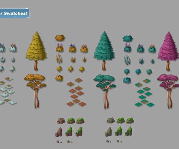 ArtStation - Forest Pack - 2D Handpainted assets | Game Assets