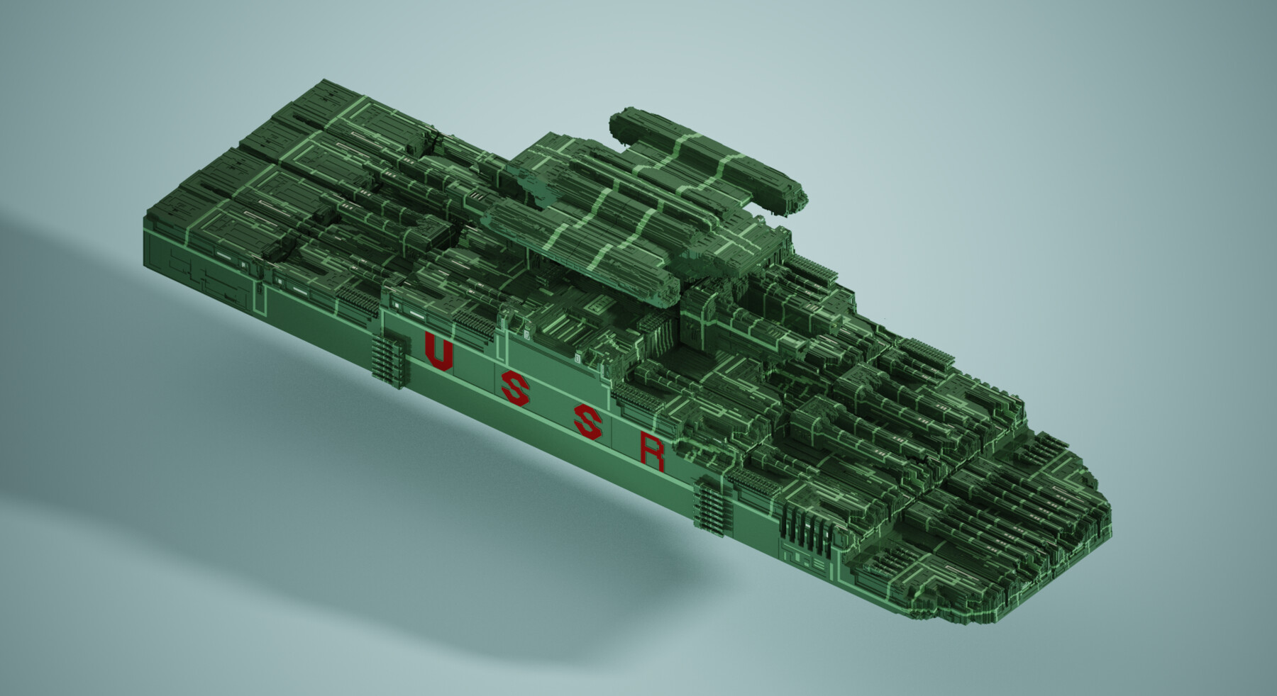 ArtStation - 3d voxel iso USSR space ship | Game Assets