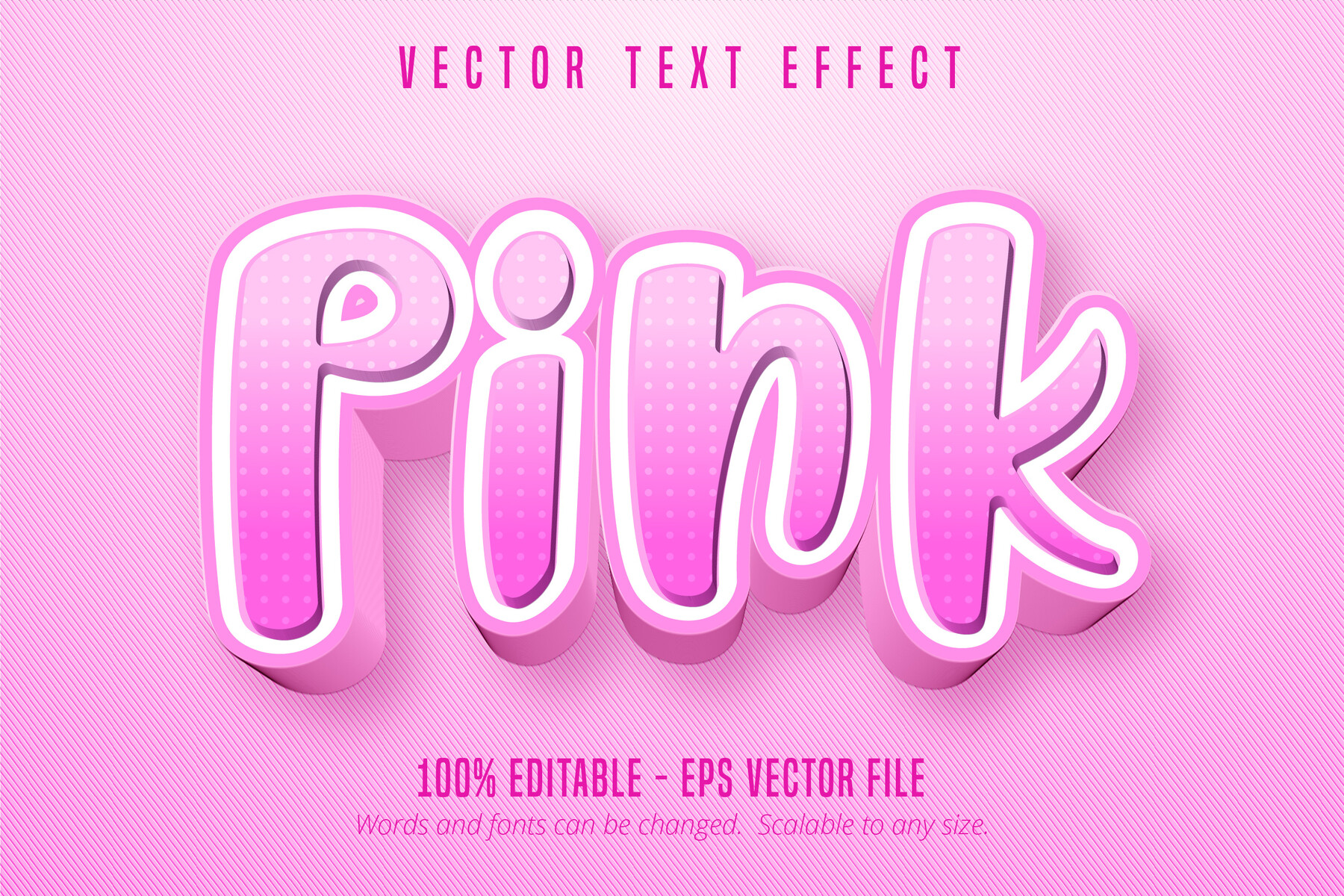 ArtStation - Pink text, cartoon style editable text effect | Artworks