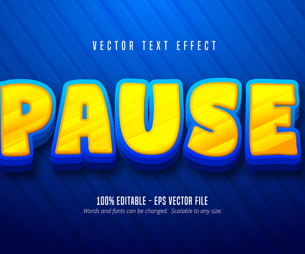 ArtStation - Pause text, cartoon style editable text effect | Artworks
