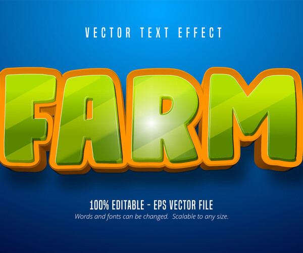 ArtStation - Farm text, cartoon style editable text effect | Artworks