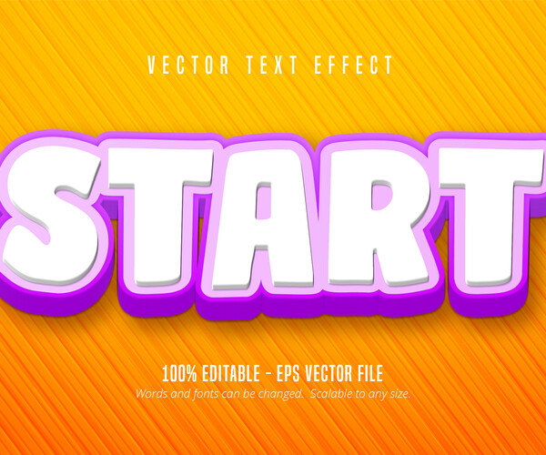 ArtStation - Start text, cartoon style editable text effect | Artworks