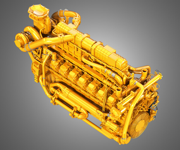 ArtStation - 3516C HD Engine - V16 Industrial Diesel Engine | Resources
