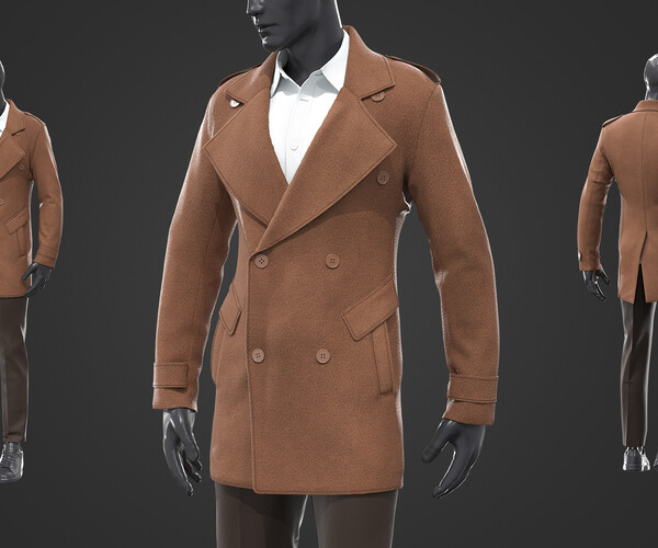 ArtStation - Men's coat / Marvelous Designer / Clo 3D project + obj ...