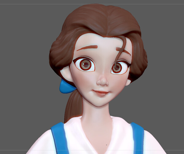 ArtStation - BELLE PRINCESS STATUE BEAUTY AND THE BEAST DISNEY ANIME 3D ...