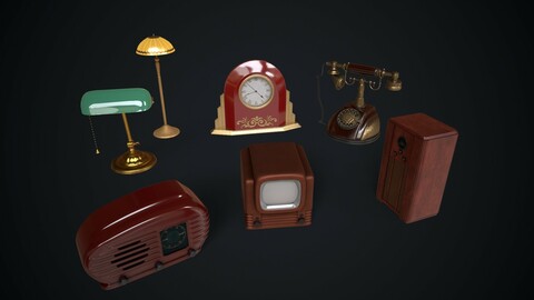ArtStation - game ready art deco interior items | Game Assets