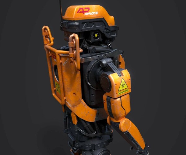 ArtStation - Elysium Droid Orange Skin (Factory Robot) | Game Assets