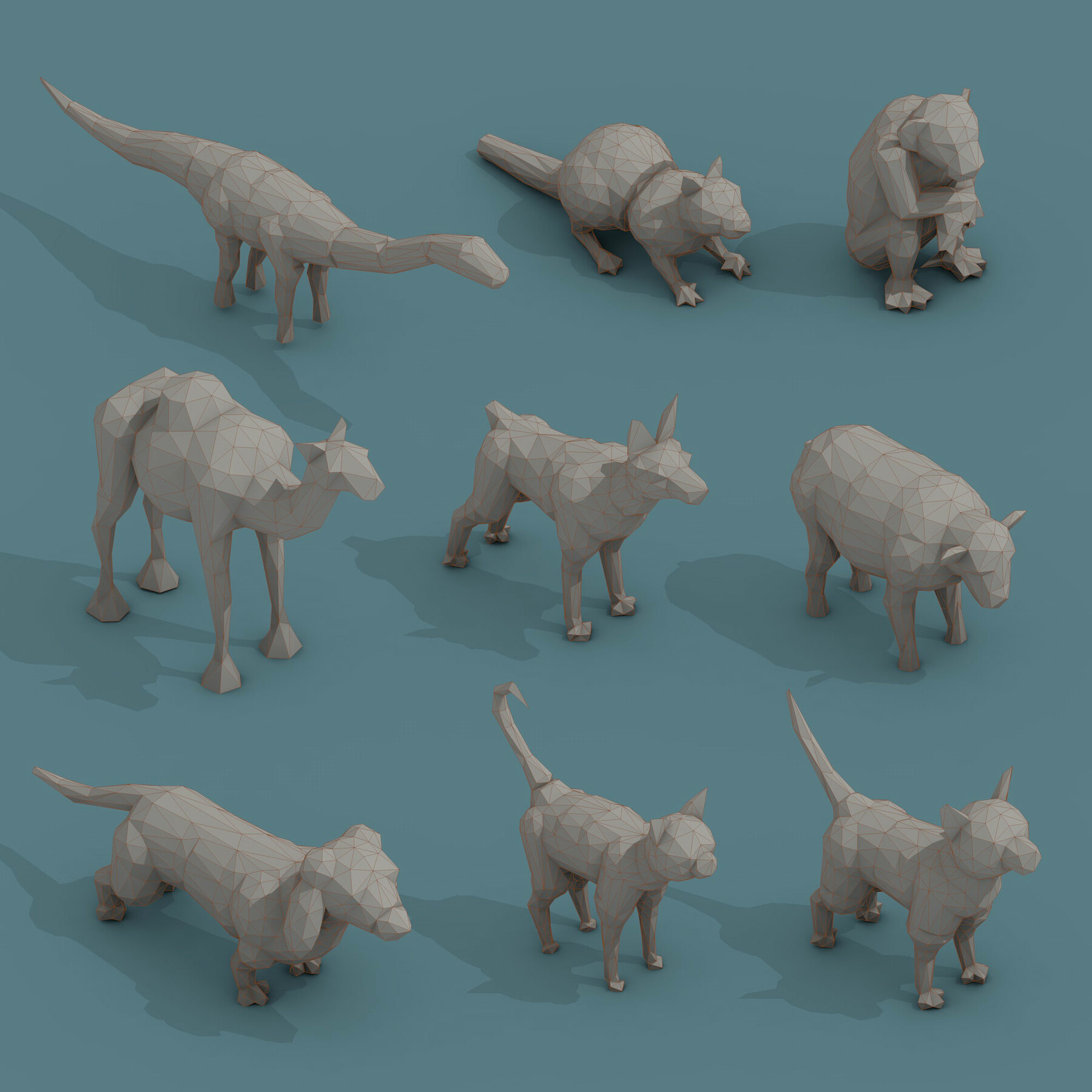 ArtStation - Low Poly 3d Art Animals Isometric Icon Pack 10 | Game Assets