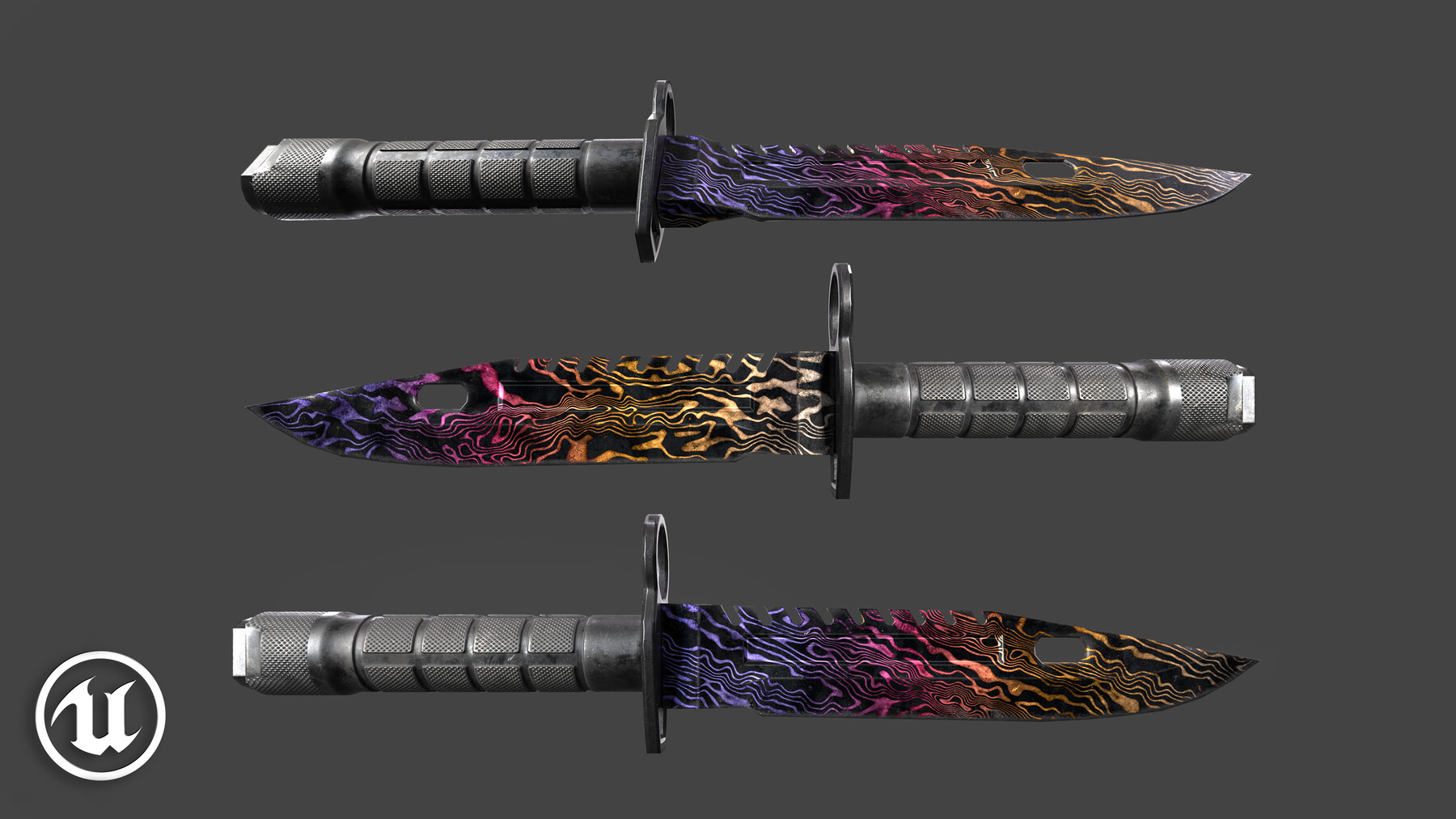 ArtStation - Bayonet M9 + 5 skins - VideoGame ready | Game Assets