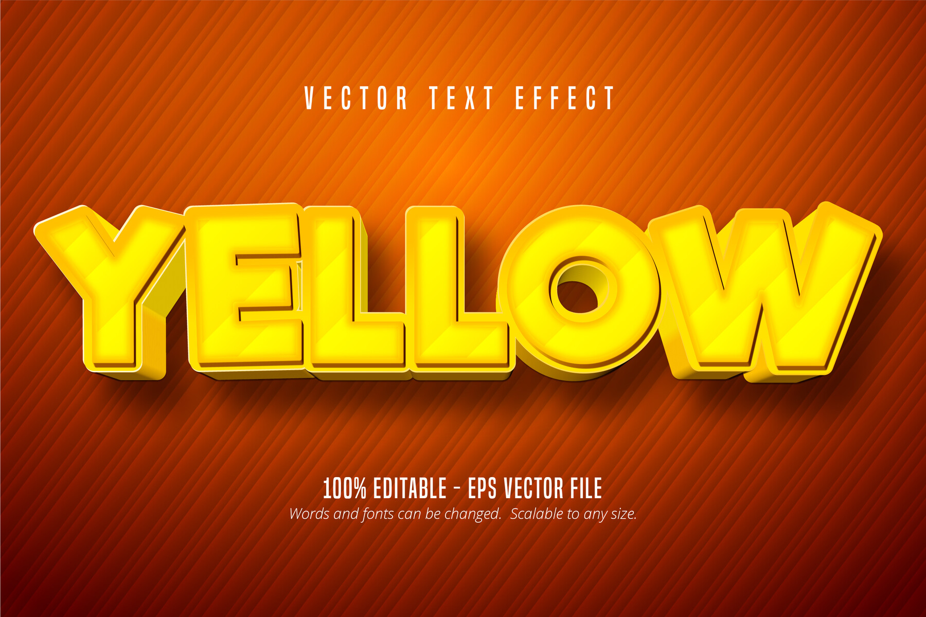 ArtStation - Yellow text, cartoon style editable text effect | Artworks