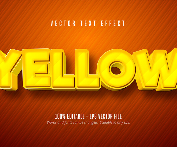 ArtStation - Yellow text, cartoon style editable text effect | Artworks